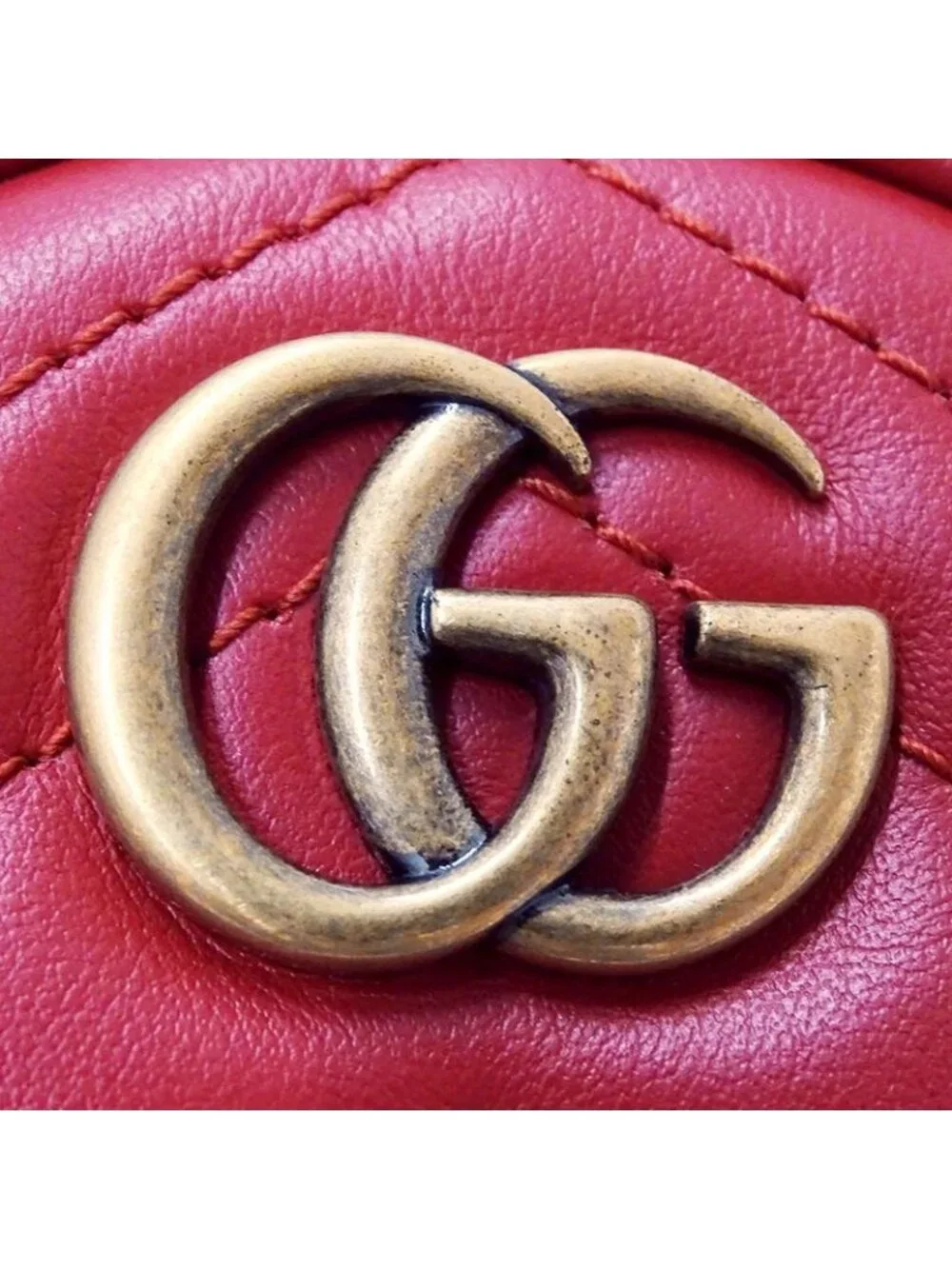 Gucci | Bags | Gucci Wallet Coin Case Leather Gg Marmont Red Zip Around ...